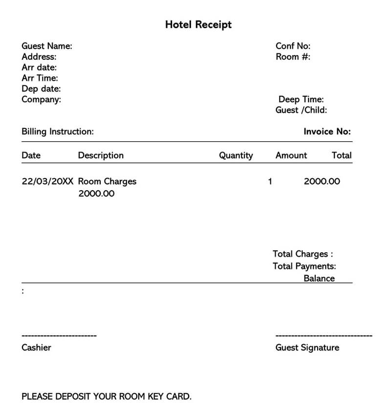 Hotel Room Invoice - Invoice Template