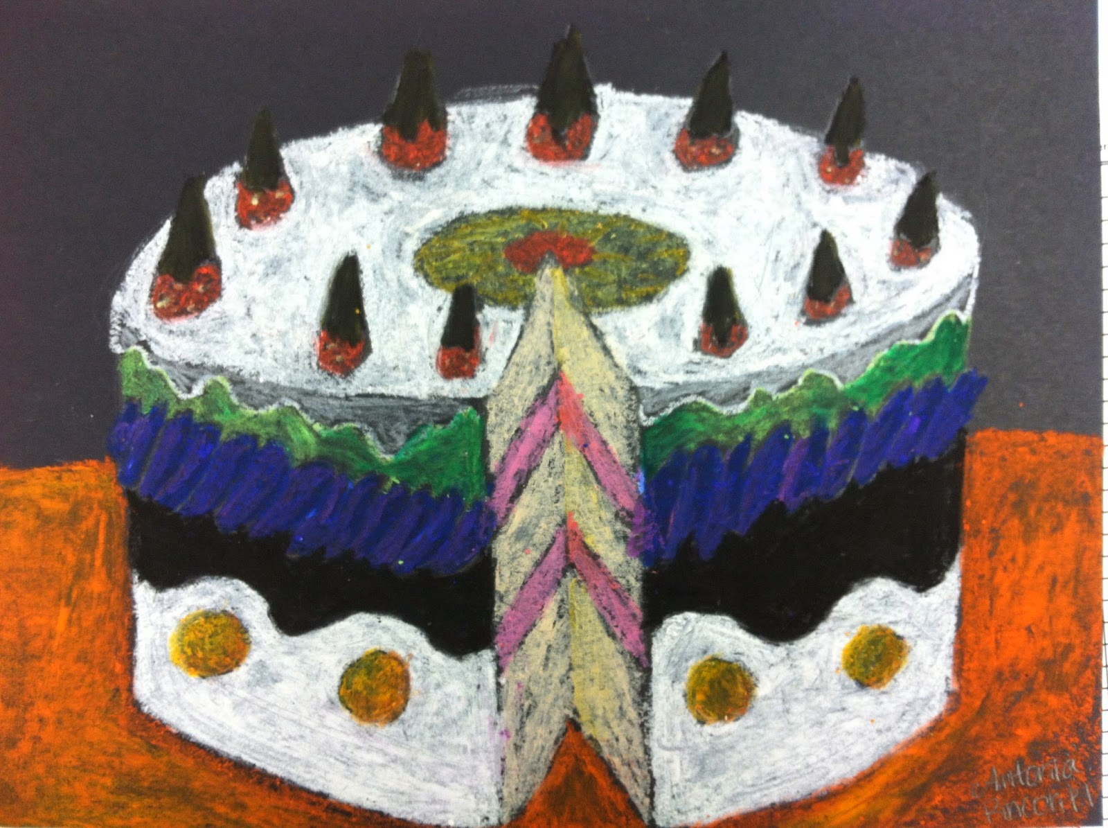 Mrs. Wille's Art Room: Oil pastel desserts inspired by Wayne Thiebaud