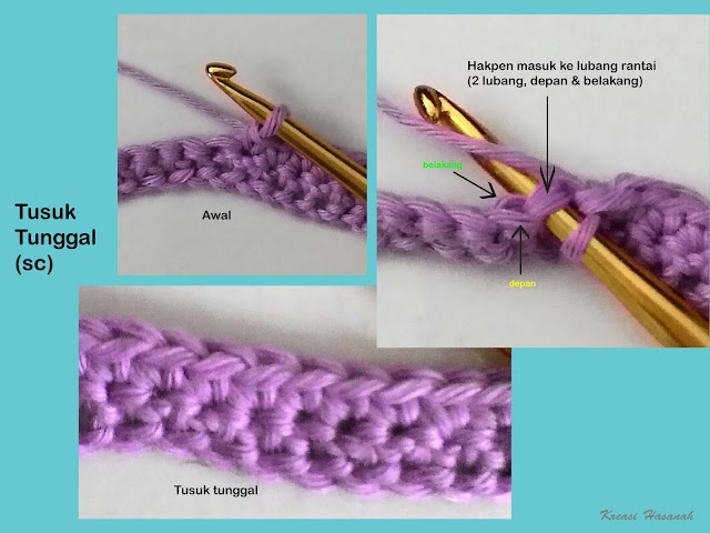 Membuat Rajutan Awal dari Tusuk Rantai