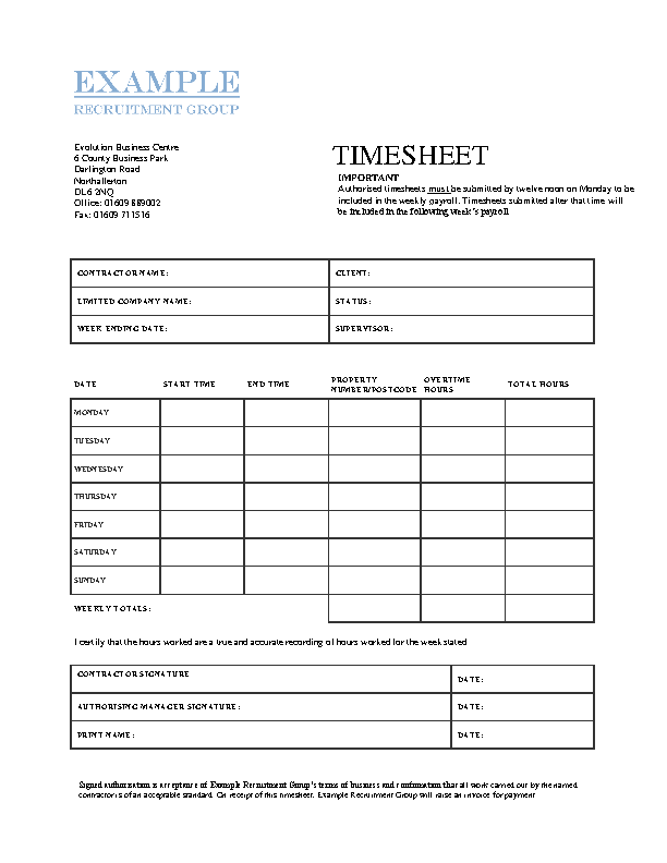 Independent Contractor Timesheet Free Download - Invoice Template