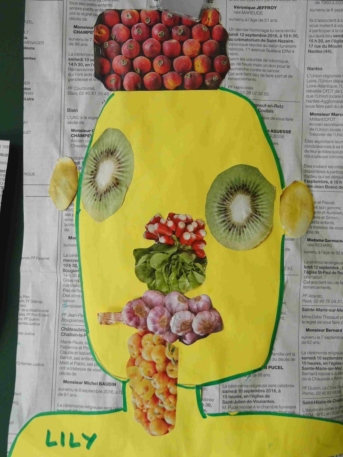 GS : Notre classe au fil des jours...: Portraits "Fruits et légumes"...