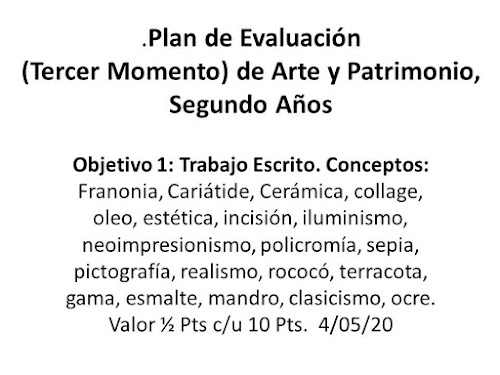 Arte y Patrimonio - Tercer Momento - Tareas del Tercer Momento 2019-2020
