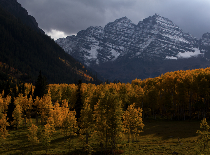 Ken Papaleo: X Marks the Shot: Maroon Bells, Aspen Colorado, Fall Colors.