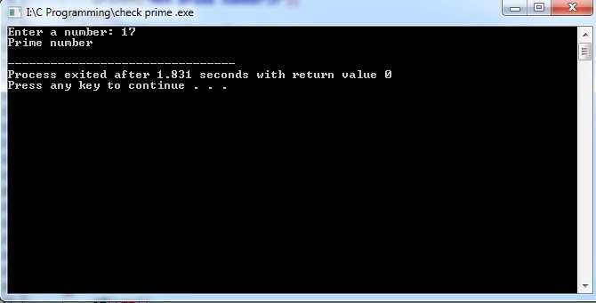 C Program to check prime numbers