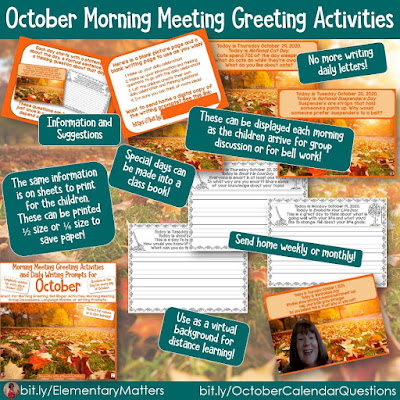 Elementary Matters: October Resources