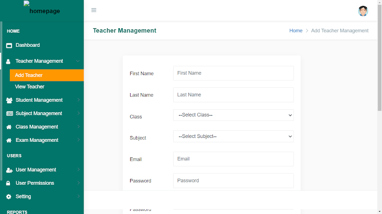 Free Source code in php mysql School Examination Management System Project
