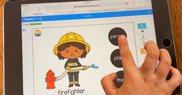 PARTS OF SPEECH - TEACHING NOUNS USING BOOM CARDS | you clever monkey