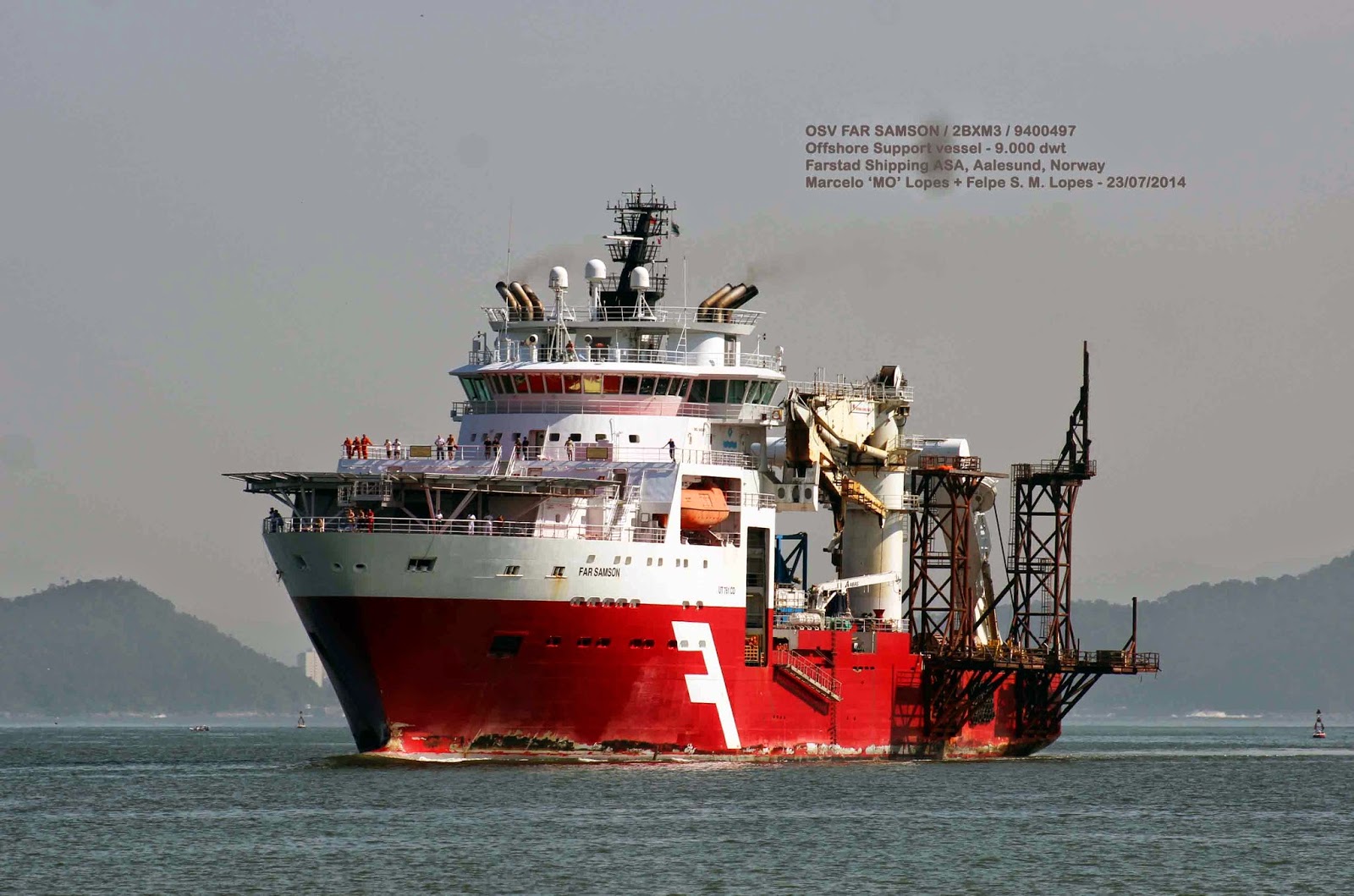 Santos Shiplovers: OSV Far Samson / 2BXM3 - Primeira escala no porto ...