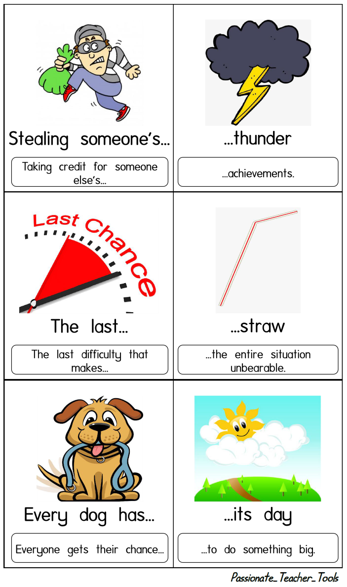 Passionate Teacher Tools: Proverbs / Idioms Matching Cards Game 5 (60 ...