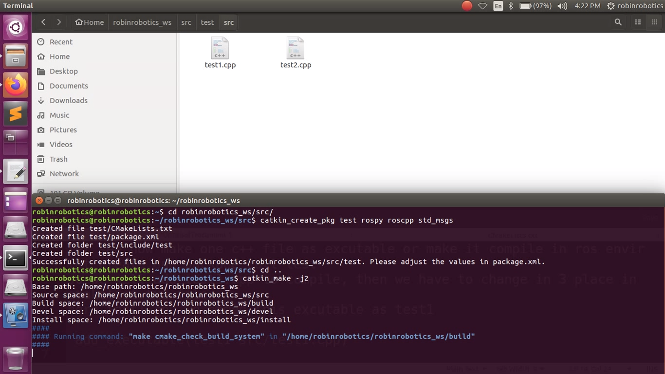 How to compile C++ file in ROS environment