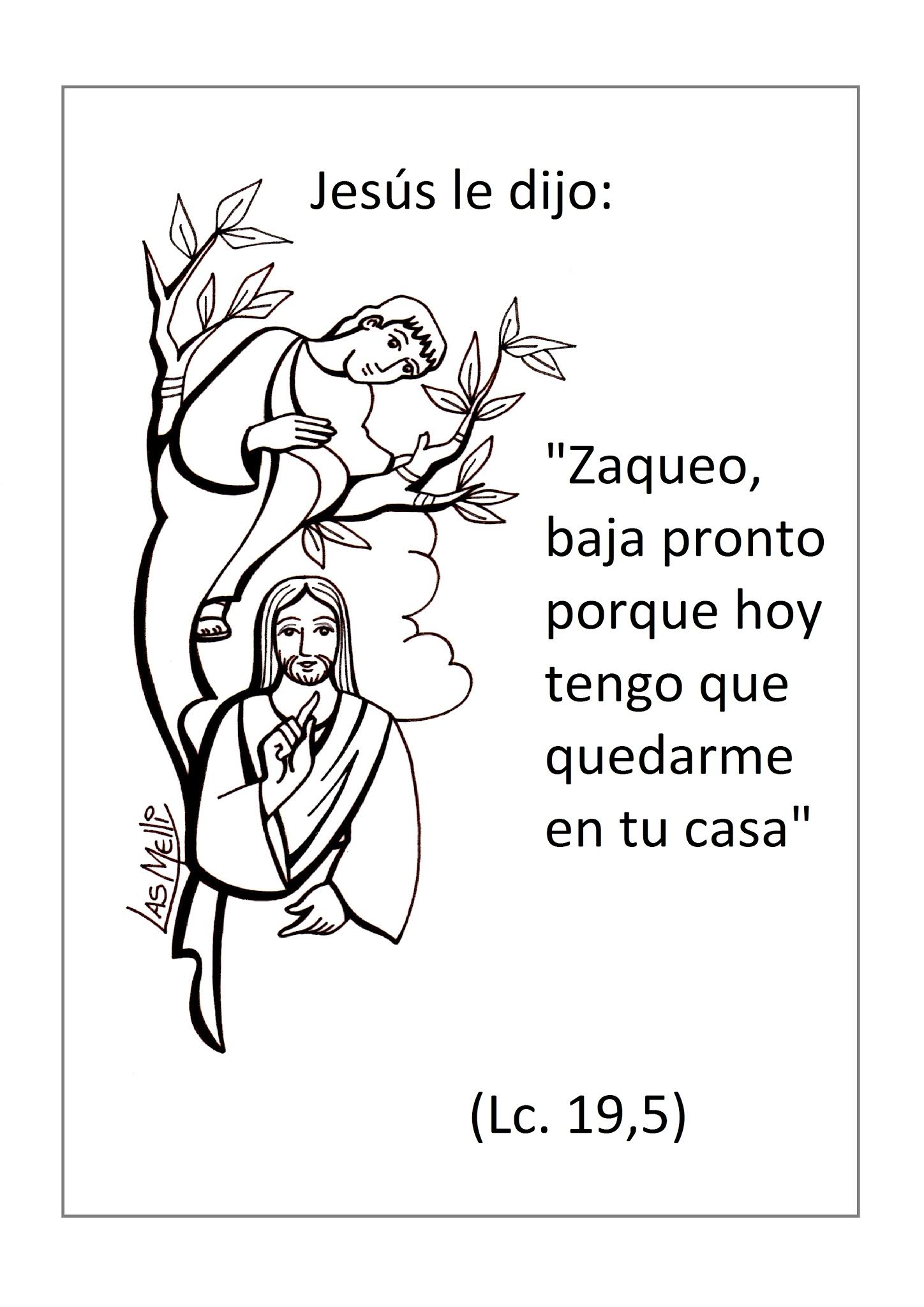 DIBUJO: Jesús y Zaqueo - Educacion Religiosa