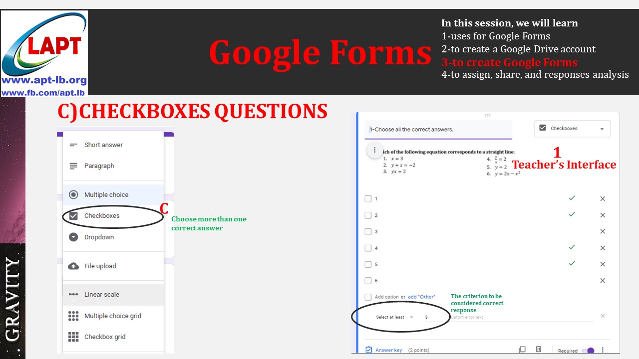 Creating quiz using Google forms