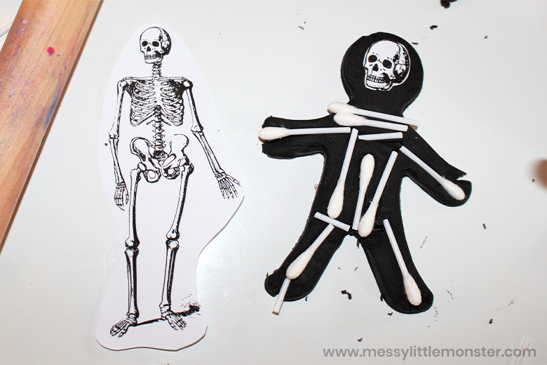 Playdough Skeleton Activity for Kids - Messy Little Monster
