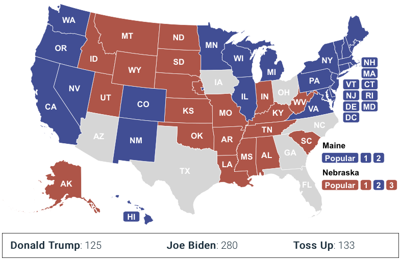 jobsanger: Consensus Electoral College Map Moves Further To Biden