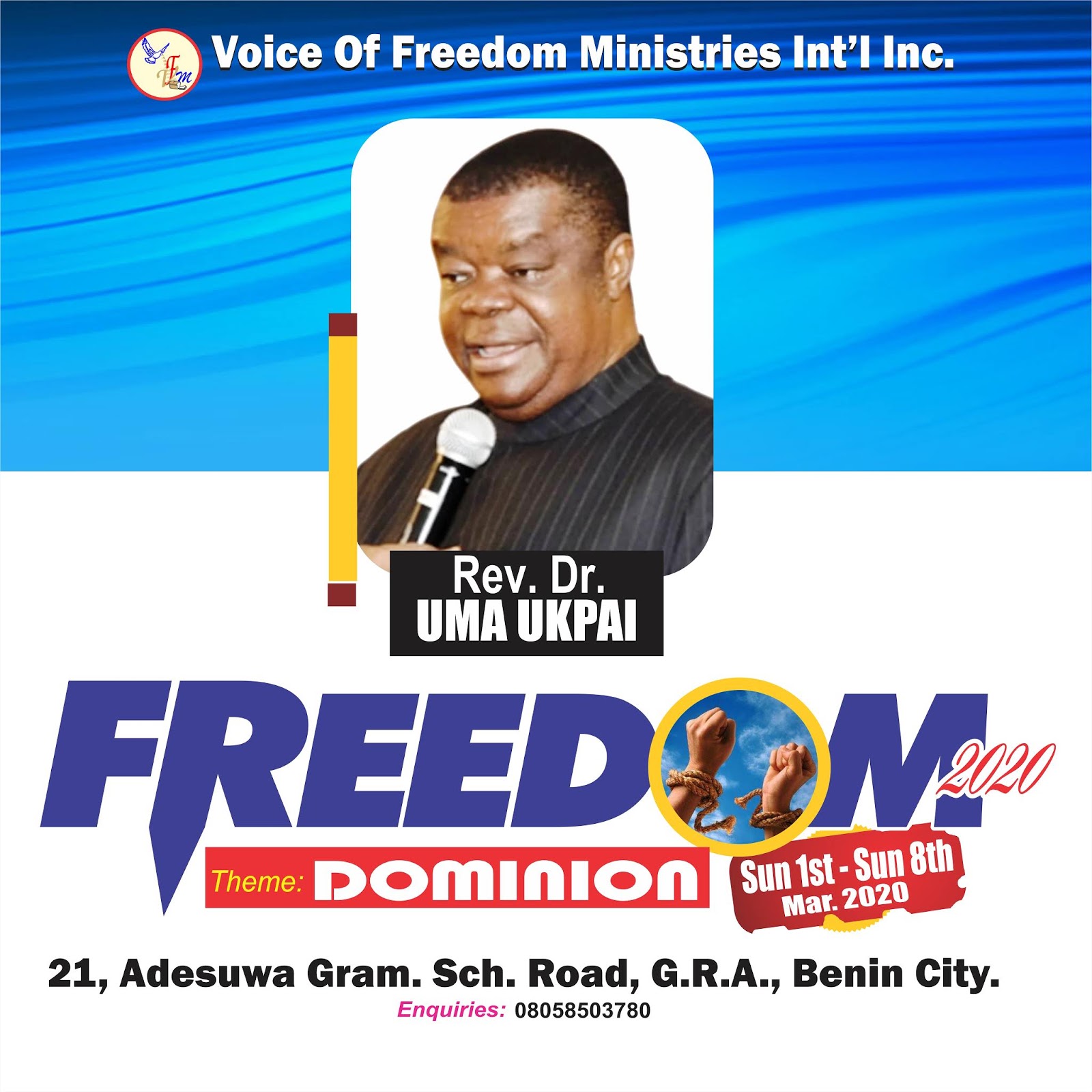 Voice of Freedom Ministries Int'l (VFMi): Unveiling of One of Guest ...