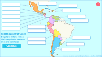Me encanta escribir en español: Países hispanoamericanos