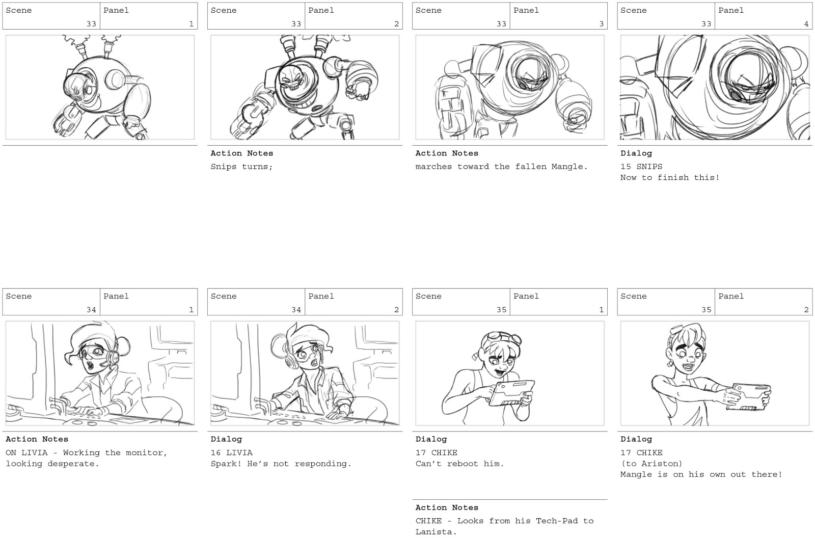 Animation director, 2D, 3D & STORY ARTIST: animation boards