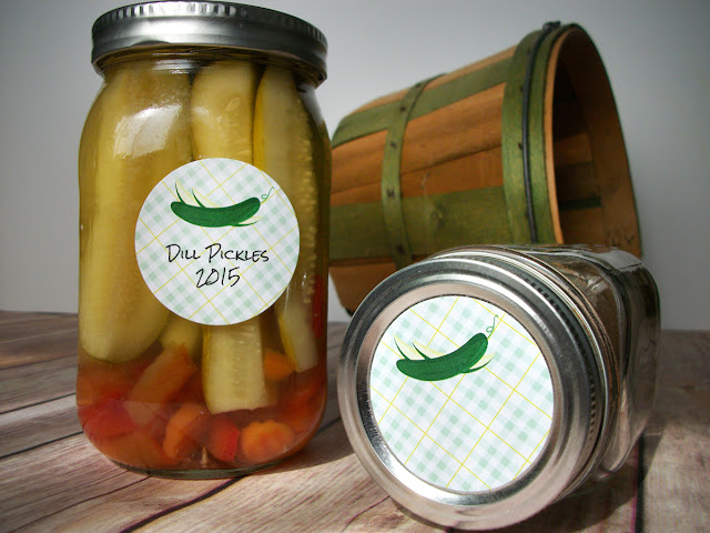 Colorful Adhesive Canning Jar Labels: Pickles Canning Jar Labels for ...