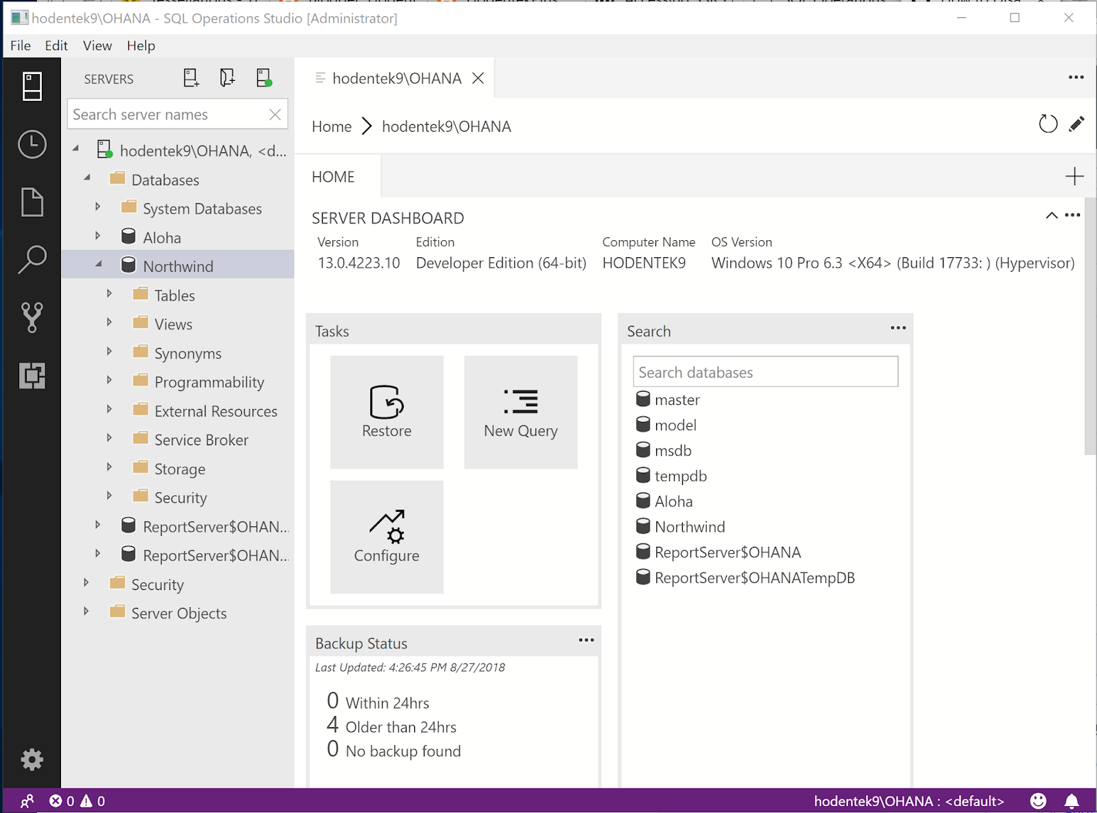 HodentekMSSS: Install the latest version of SQL Operations Studio (0.31.4)