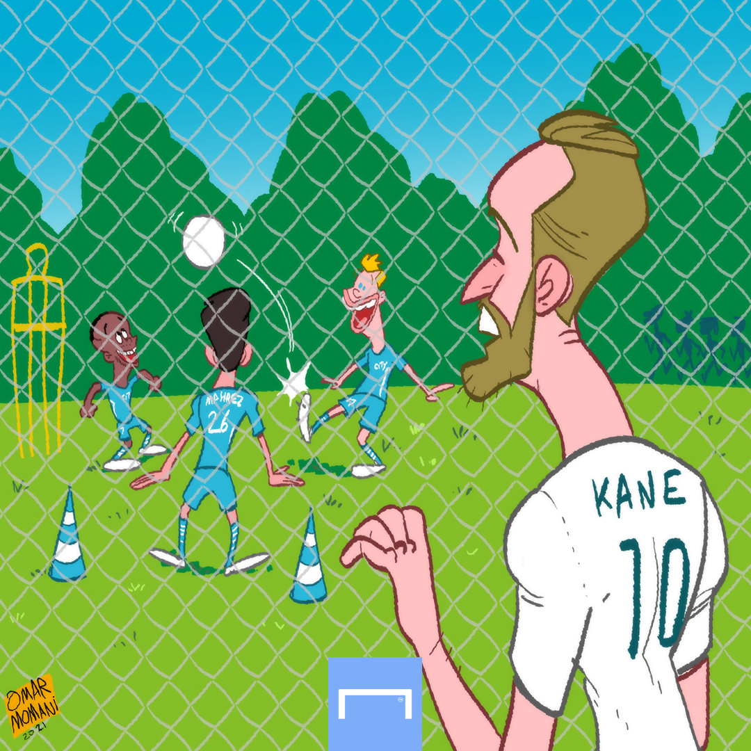 Omar Momani cartoons: Harry Kane and Manchester City