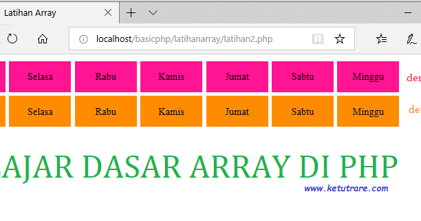 Pemrograman PHP : Array di PHP dan Contoh Kasus - KETUTRARE