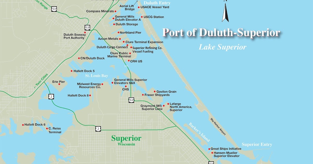 Duluth Harbor Cam: Port Facilities Map