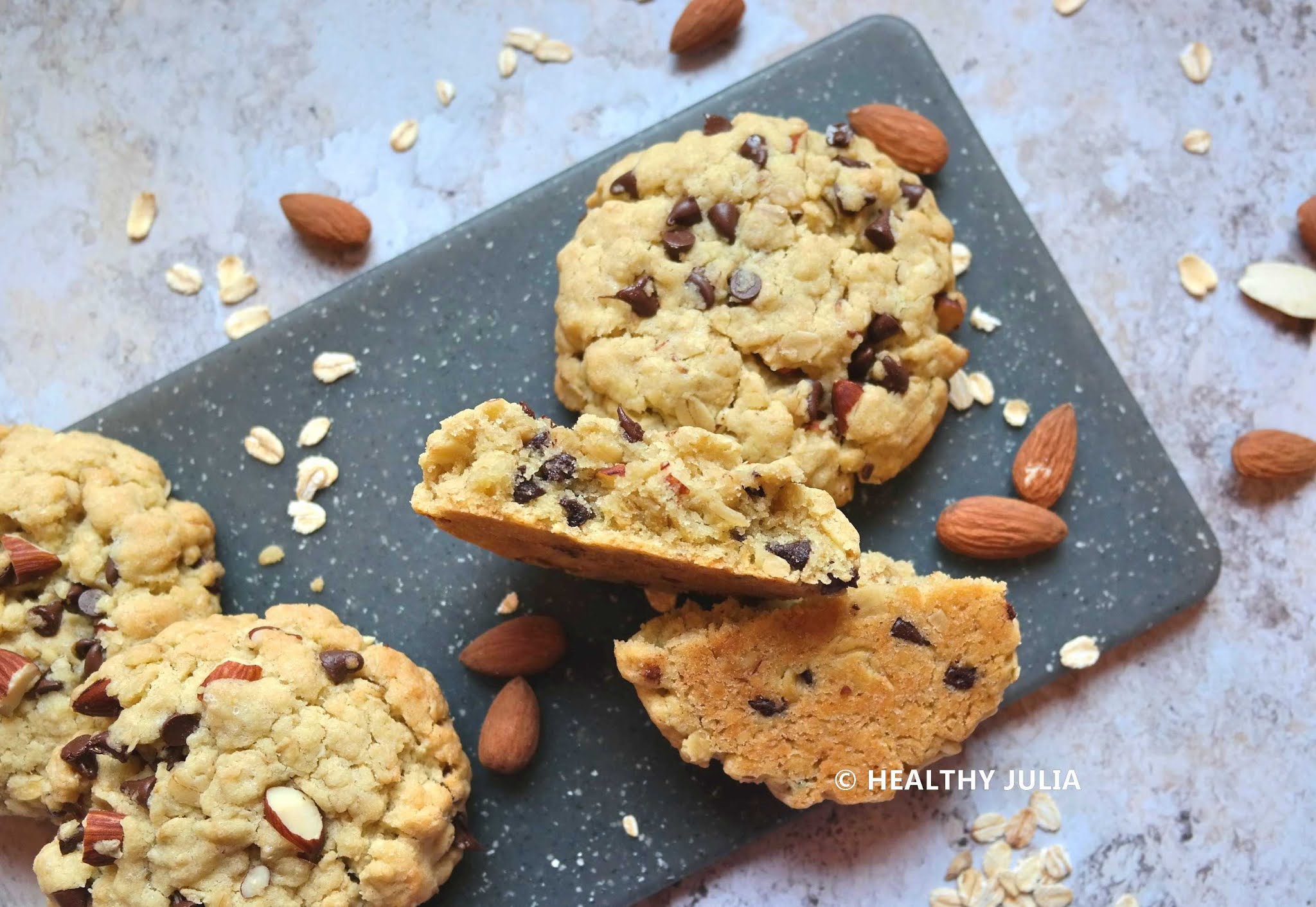 GROS COOKIES AMANDE ET CHOCOLAT #VEGAN - Healthy Julia