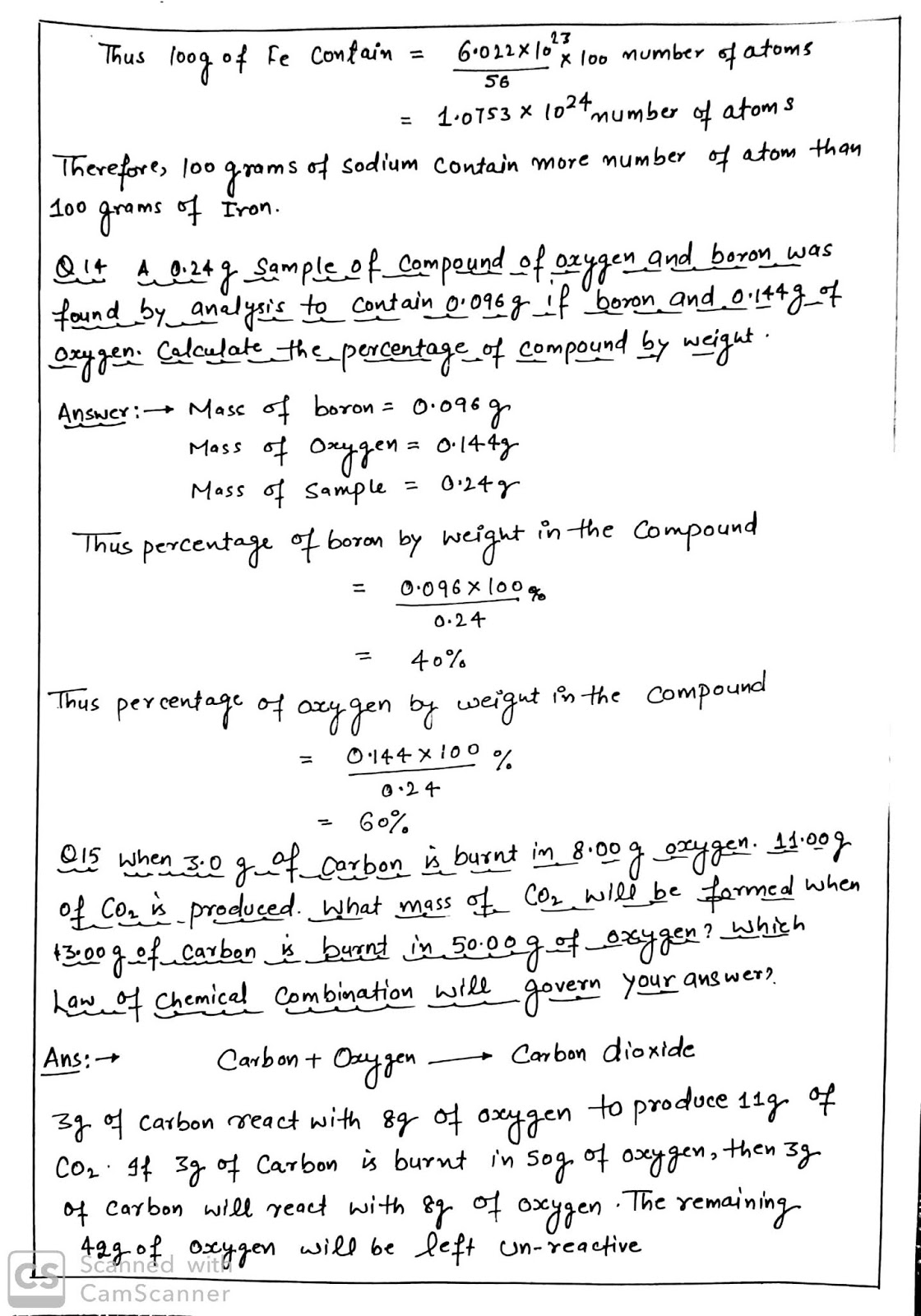 Atom and molecules Class 9th Science Handwritten Notes