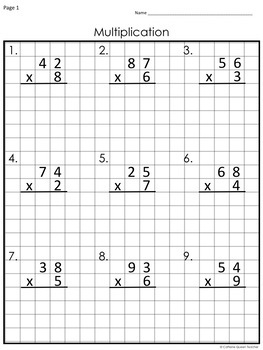 Multiplication On Graph Paper Worksheets ~ Certificate Letter