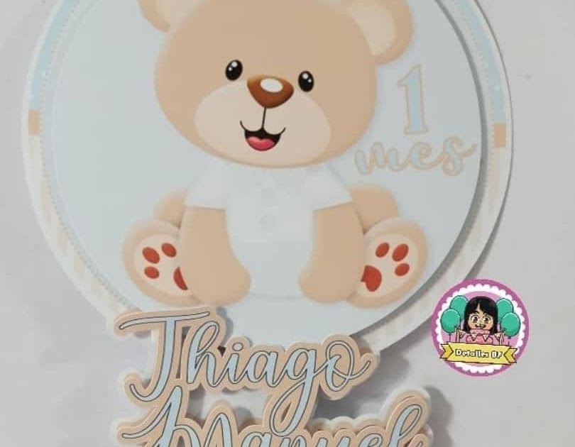 Topper Osito Thiago Manuel - Mis Toppers Tus Toppers