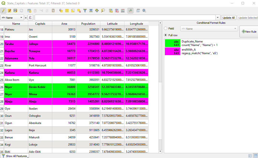 Geospatial Solutions Expert Qgis Attribute Table Conditional Formatting