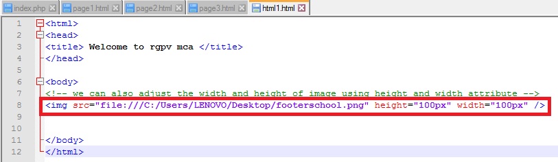 MCA RGPV: How to create simple HTML page for beginners - Part 1