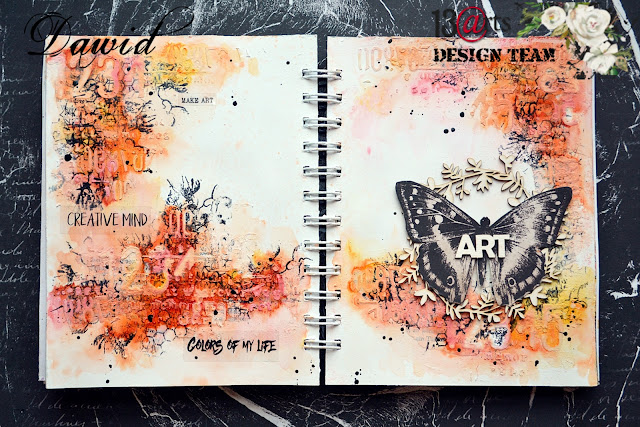 13 arts: Art journal pages in orange