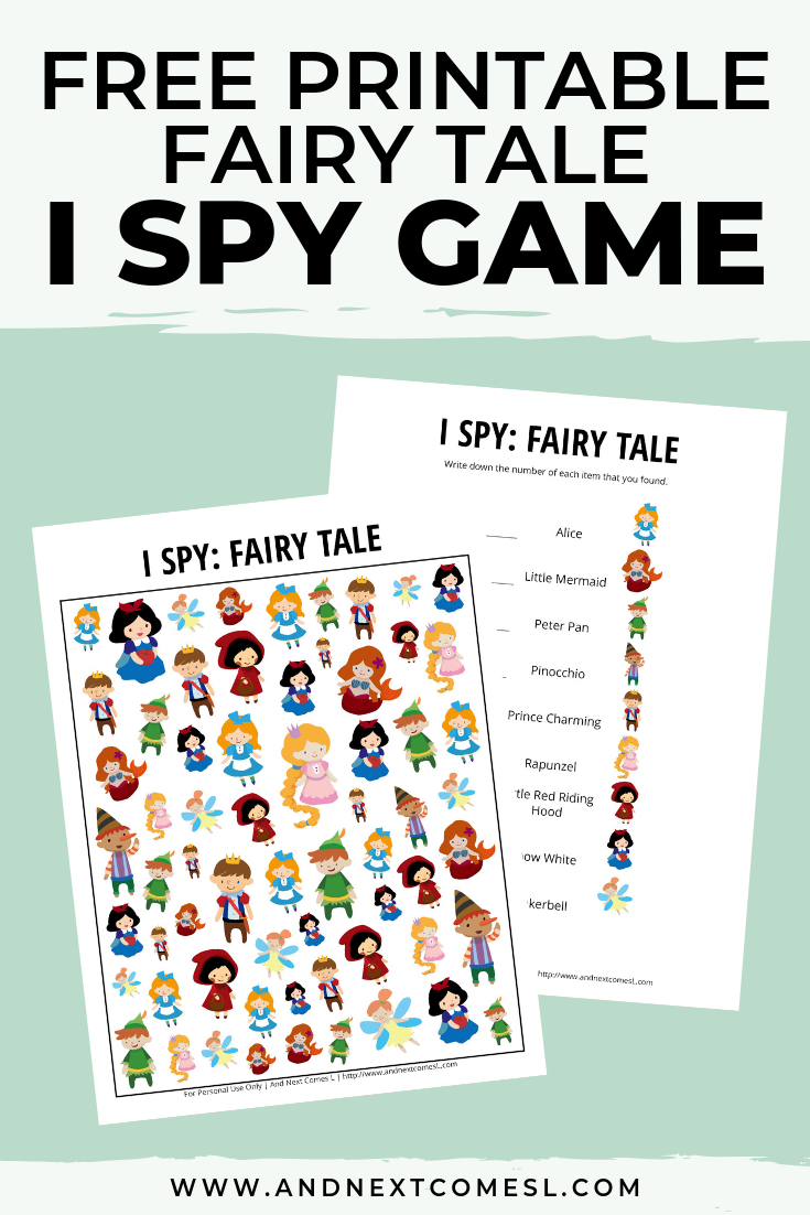 Fairy Tale Themed I Spy Game {Free Printable for Kids} | And Next Comes ...