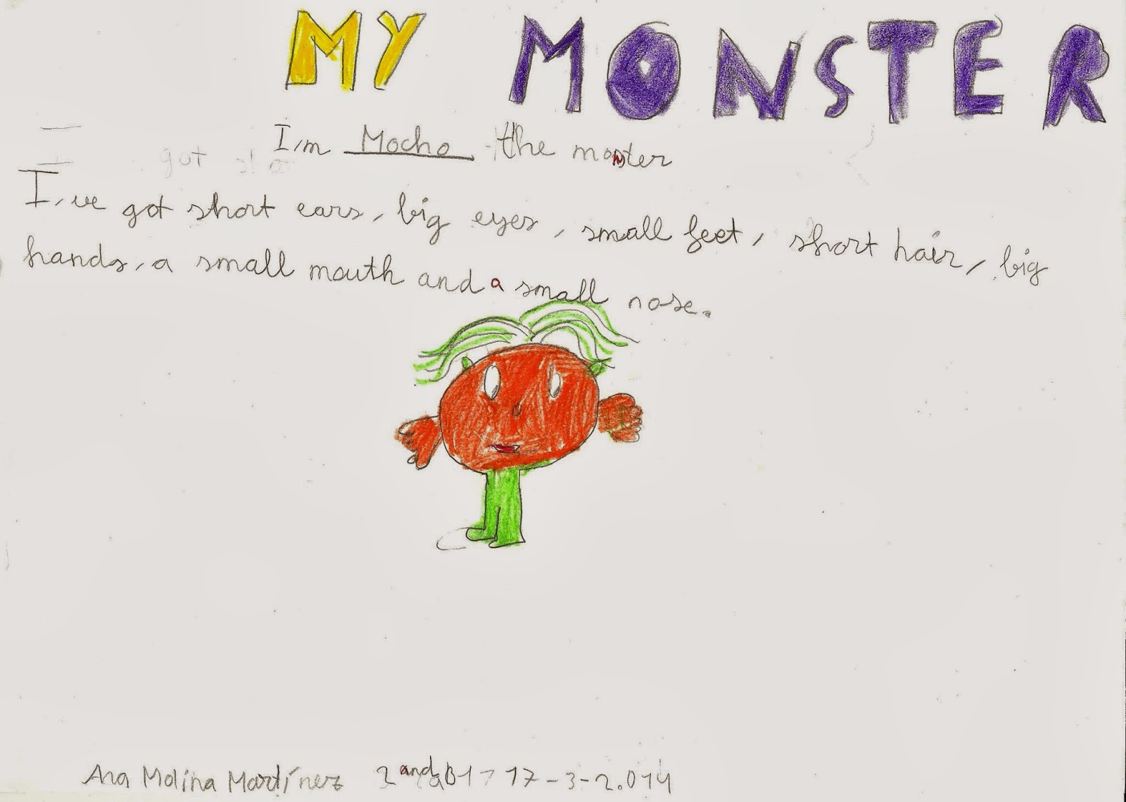 I love English: MY MONSTER 2nd Primary