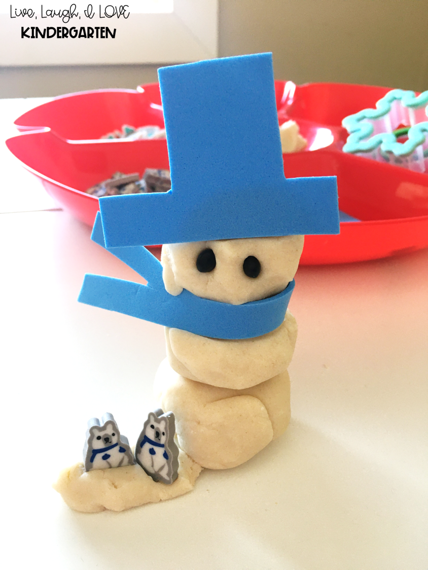 The supplies we used were some mini erasers, dry black beans, hat/scarf ...