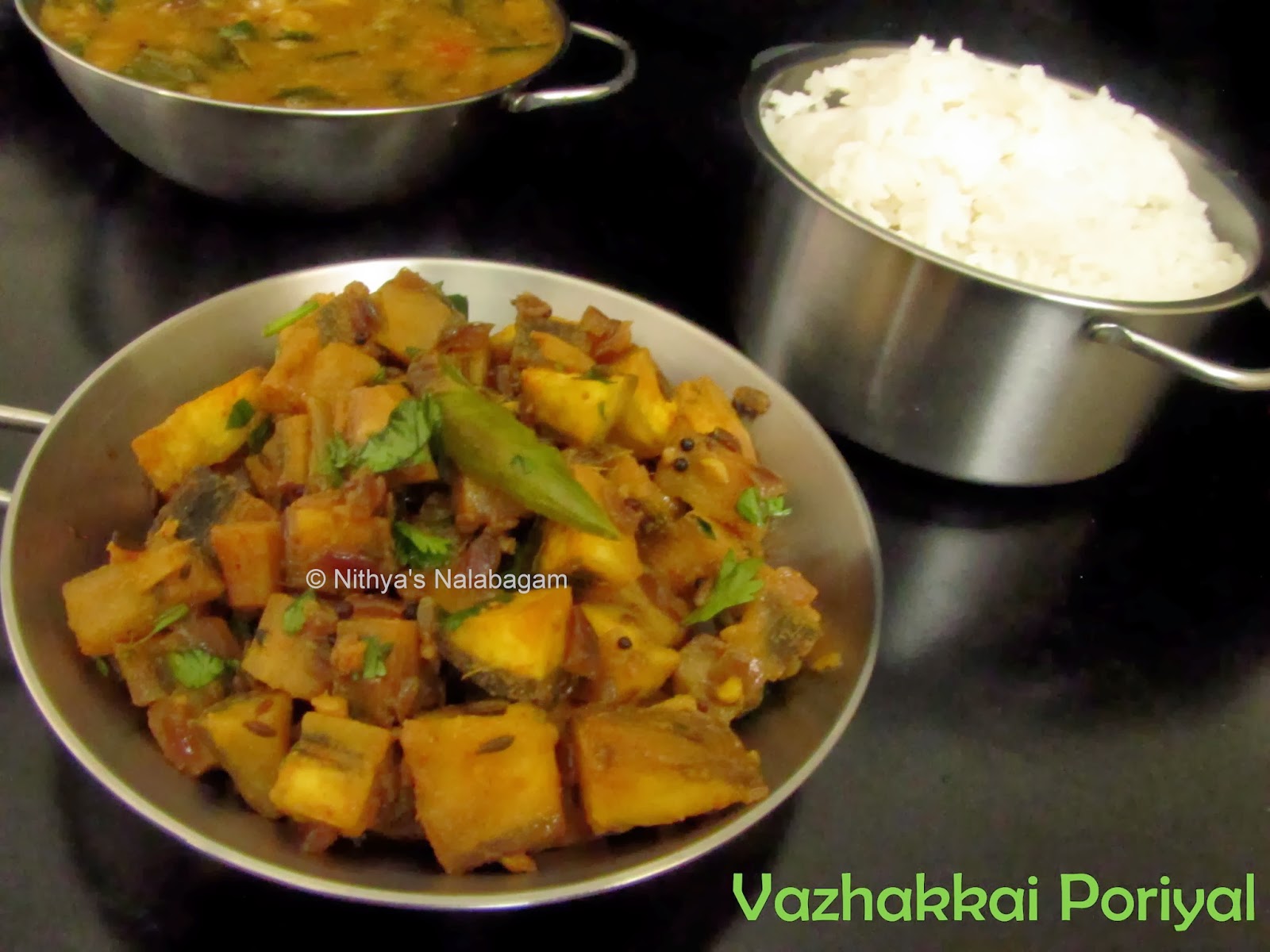 Vazhakkai Poriyal | Raw Banana Dry Curry |Nithya's Nalabagam