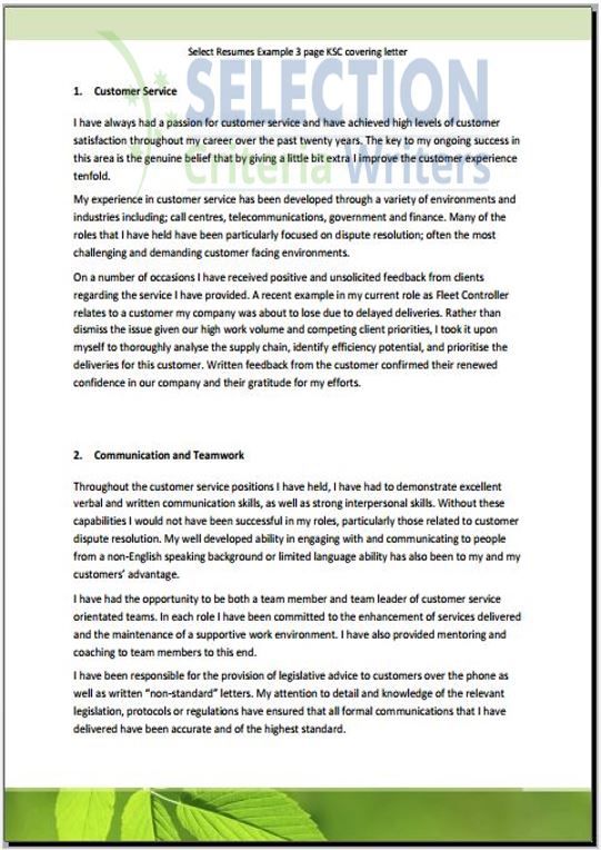 Cover Letter With Selection Criteria ~ Resume Letter