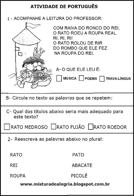 ATIVIDADES ORTOGRÁFICAS - RR E R BRANDO - Mistura de Alegria