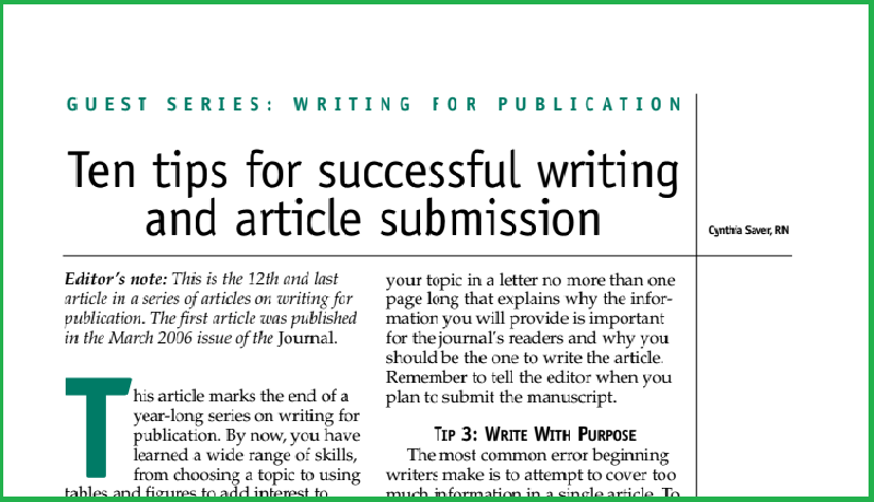 Ten tips for successful writing and article submission - A-cademic news