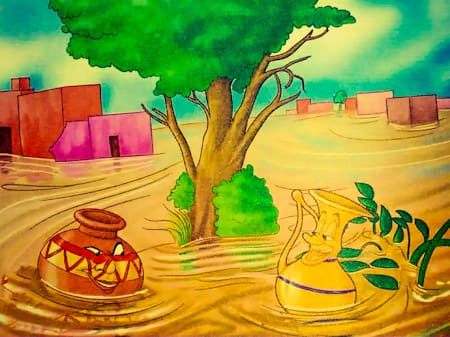 The Two Pots Story With Moral ~ Short Stories