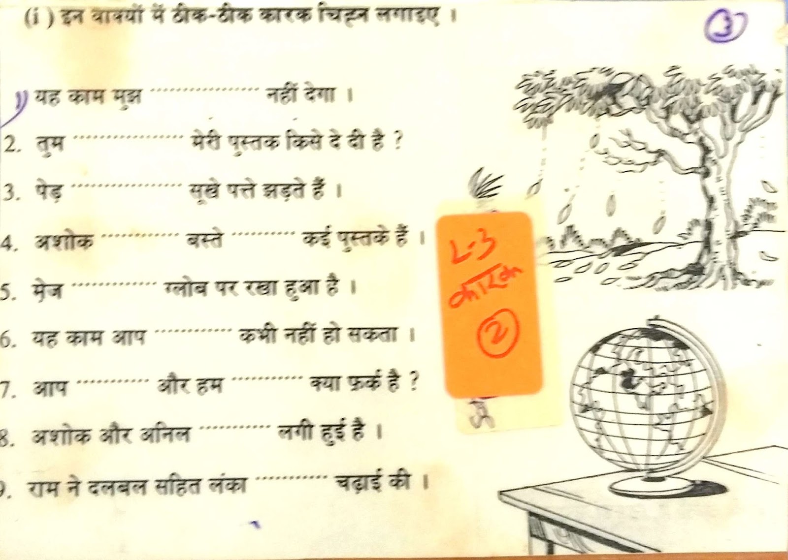 Hindi Grammar Work Sheet Collection for Classes 5,6, 7 & 8: Cases or ...