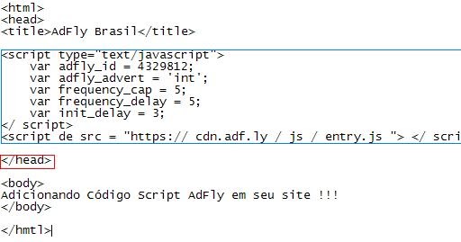 AdFly - Compartilhando e Ganhando: AdFly - Adicionando o Script em seu site ou blog
