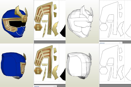 Super sentai Power ranger Hurricanger foam pepakura (7 Helmets)