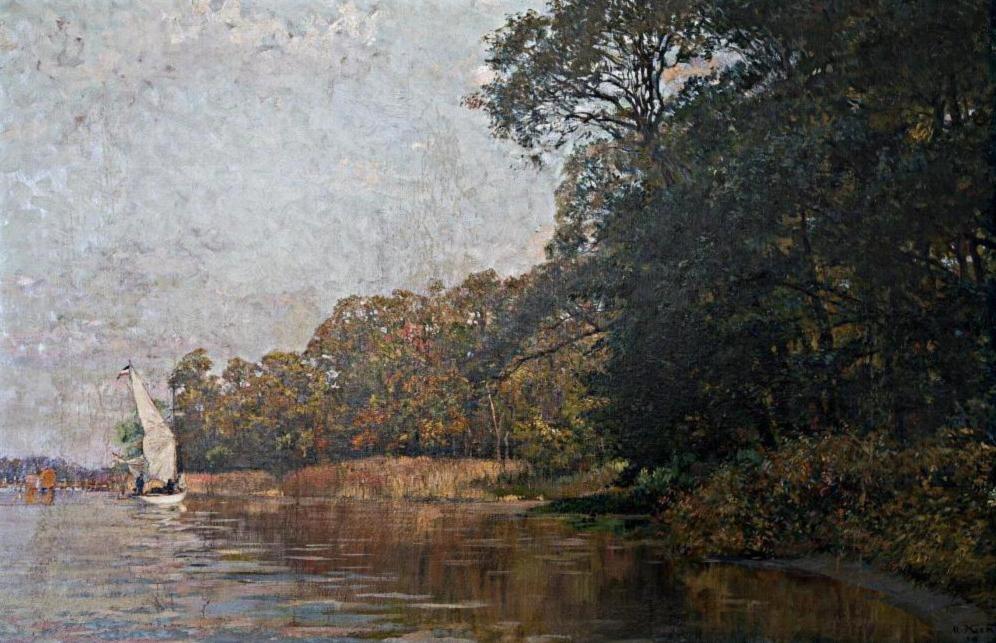 Max Friedrich Koch (1859-1930) Werkverzeichnis: Uferpartie mit einem ...