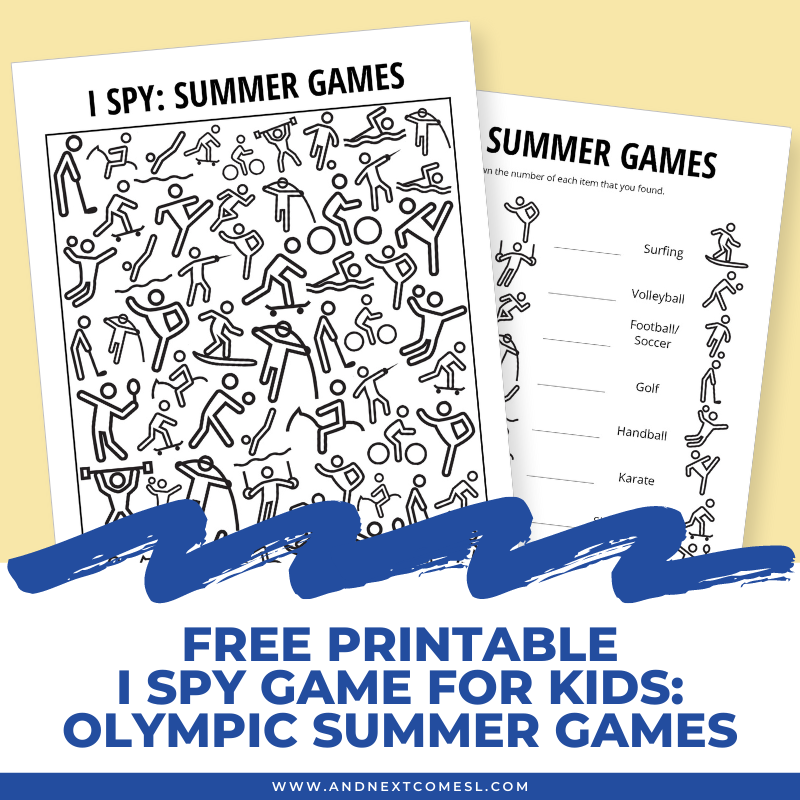 Olympic Summer Games Themed I Spy Game {Free Printable for Kids} | And ...