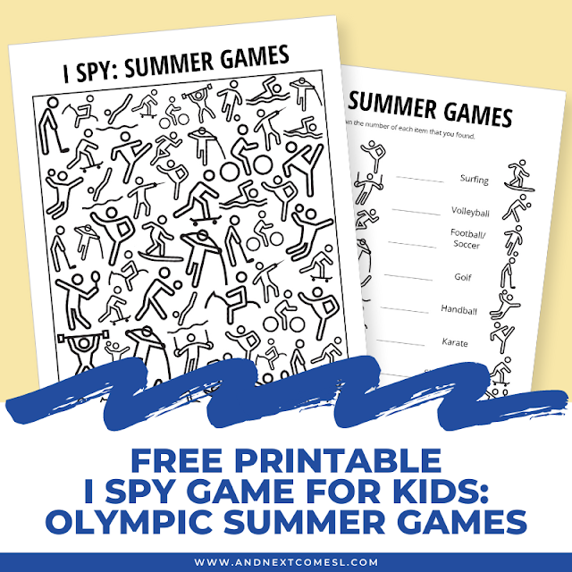Olympic Summer Games Themed I Spy Game {Free Printable for Kids} | And ...