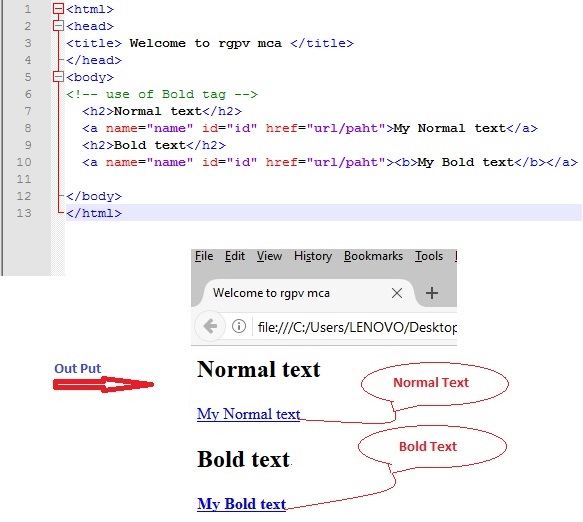 MCA RGPV: How to create simple HTML page for beginners - Part 1