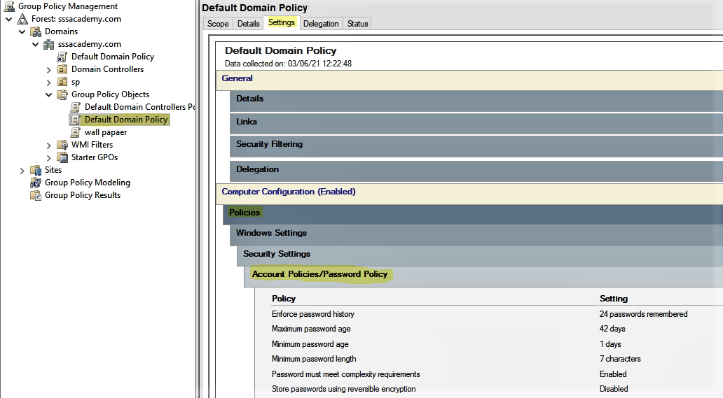 Configure Password Policies Windows Server 2019