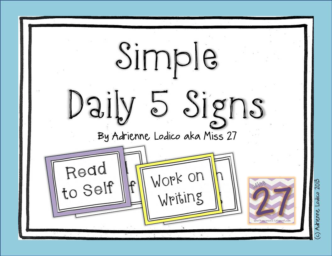 What Happens in 27...: FREE Simple Daily 5 Signs